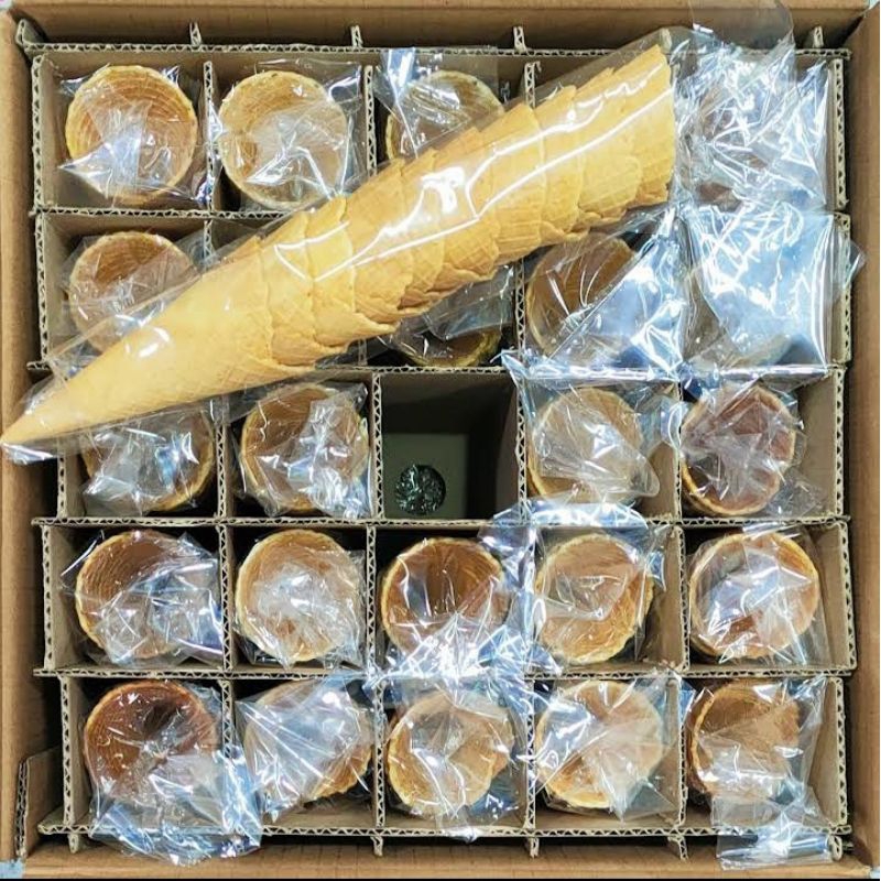 Jual Cone ice cream wafel kecil diameter 5 cm kerucut 1 dus 300 pcs ...