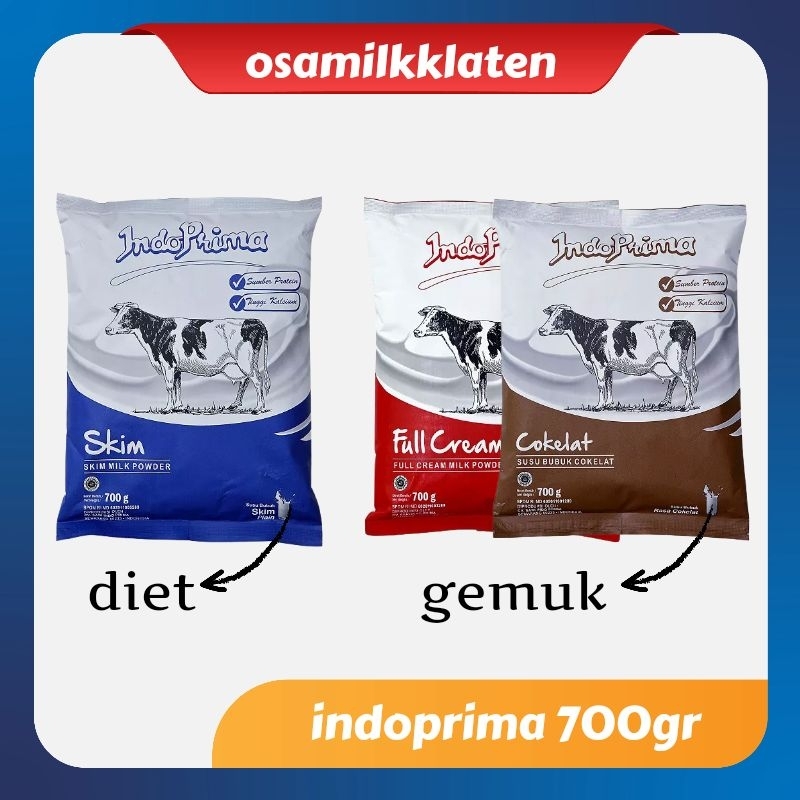 Jual Indoprima 700 gram all varian gemuk dan diet | Shopee Indonesia