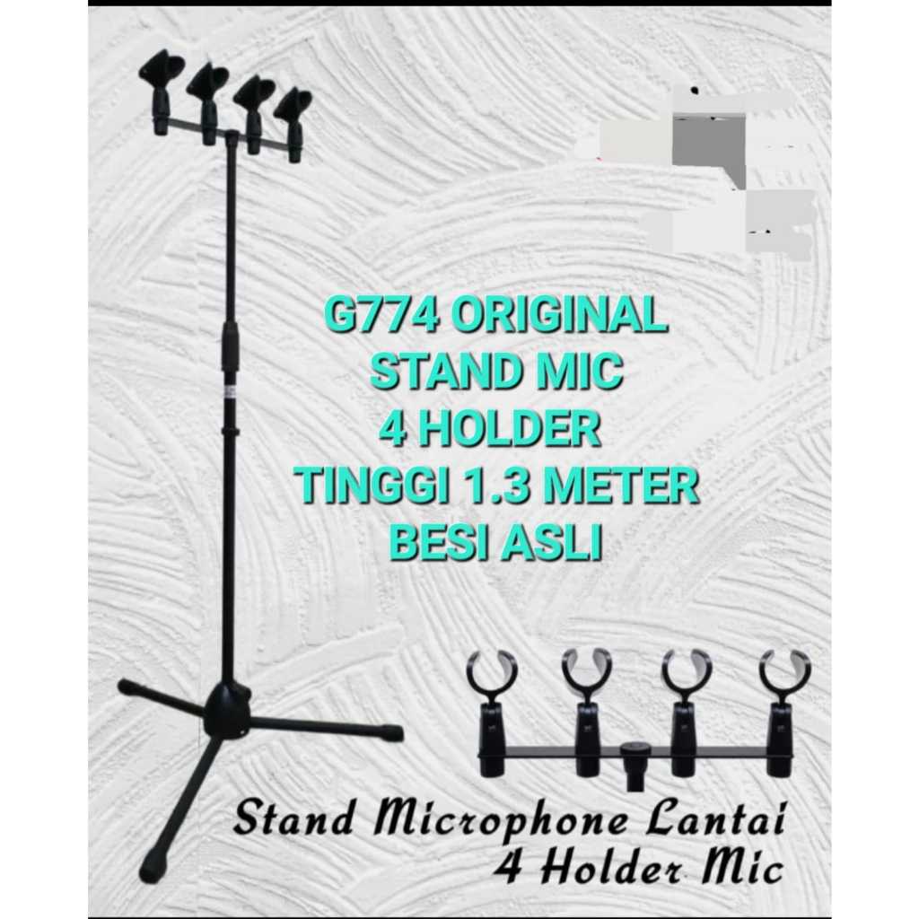 Jual G774 ORIGINAL STAND MIC 4 HOLDER TINGGI 1.3 MIK MIX METER BESI ...