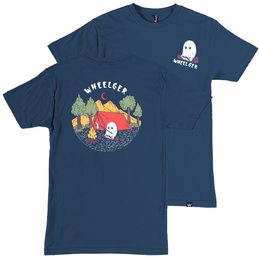 Jual Wheelger Ghost Camp Tshirt - Navy (KAOS GUNUNG) | Shopee Indonesia