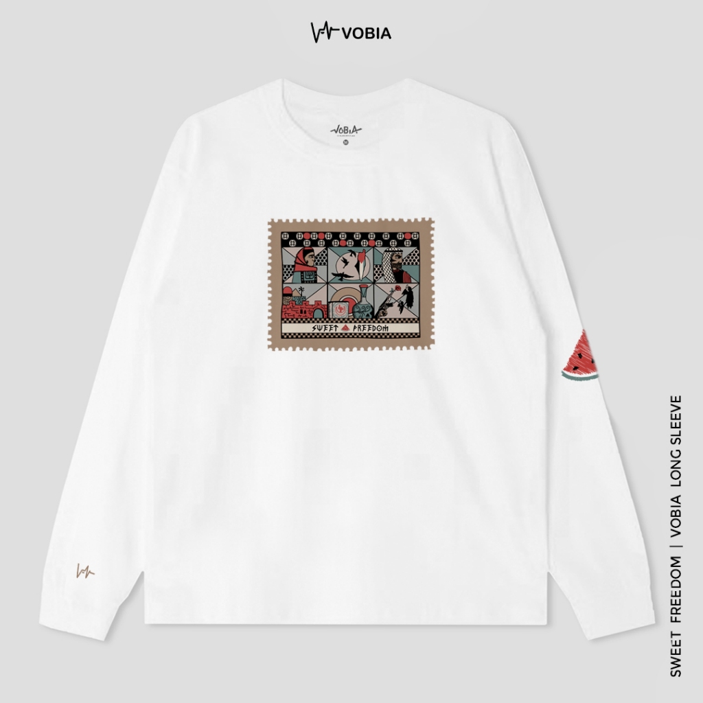 Jual Vobia T-Shirt - Longsleeve Sweet Freedom White | Shopee Indonesia