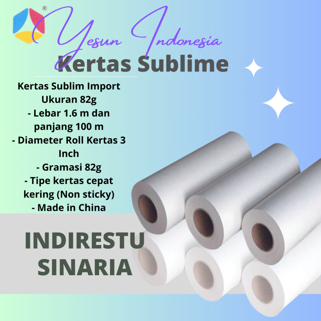 Jual Kertas Sublim Cepat Kering Ukuran 82g 1,6m x 100m | Shopee Indonesia