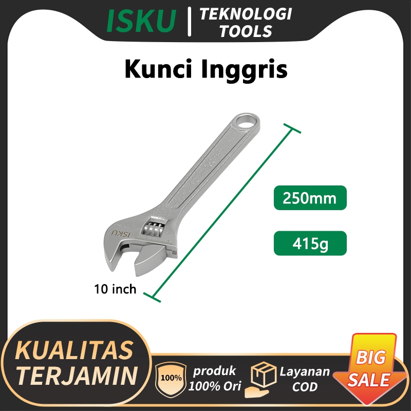 Jual Isku Kunci Inggris Adjustable Ukuran 10 Inch | Shopee Indonesia