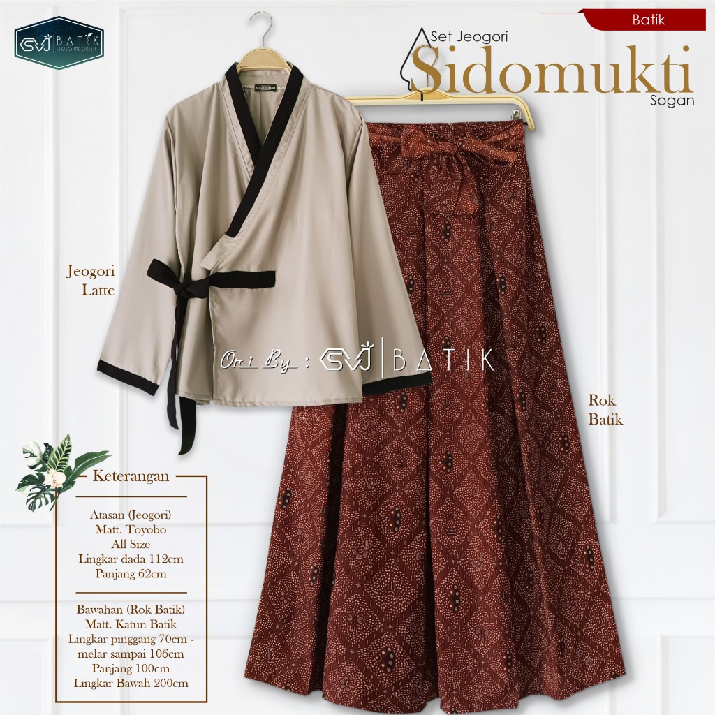 Jual ATASAN BATIK WANITA BATIK SET MODERN HANBOK ROK TALI KATUN SETELAN ...