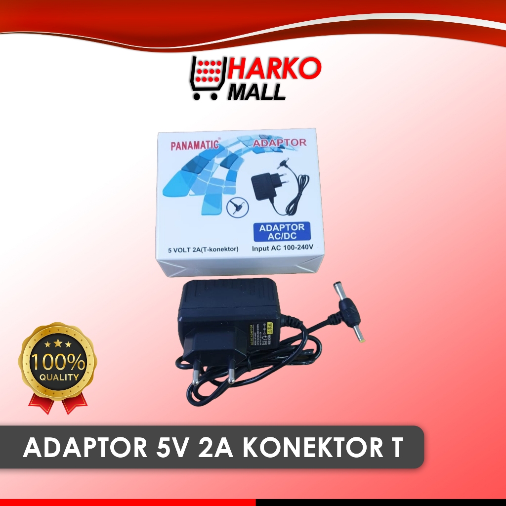 Jual Adaptor Power Supply DC 5V 2A (Double Jack Konektor T) untuk HTB ...
