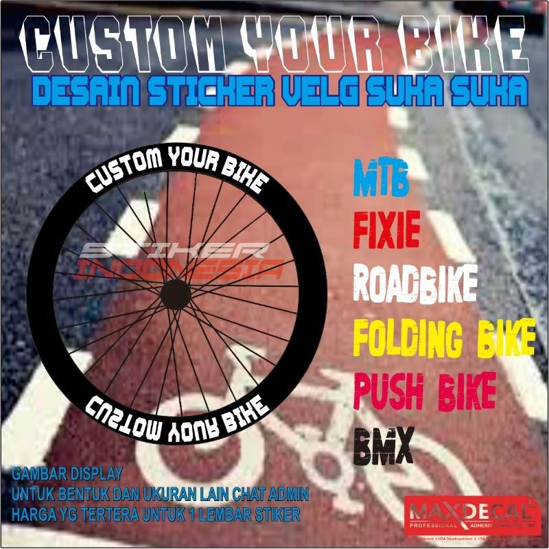 Jual stiker velg desain suka suka sticker rims suka suka CUSTOM ...