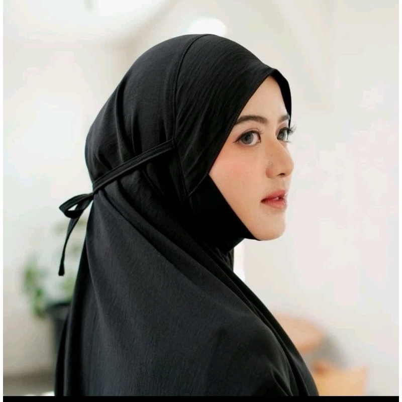 Jual khimar Dagu syari//Bergo dagu Malaysia crinkel airflow (Size XXL) | Shopee Indonesia