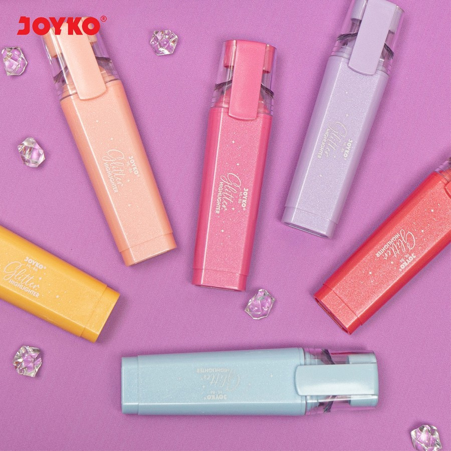 Jual Highlighter GLITTER JOYKO HL86-6WARNA/Penanda Catatan/Highliter ...