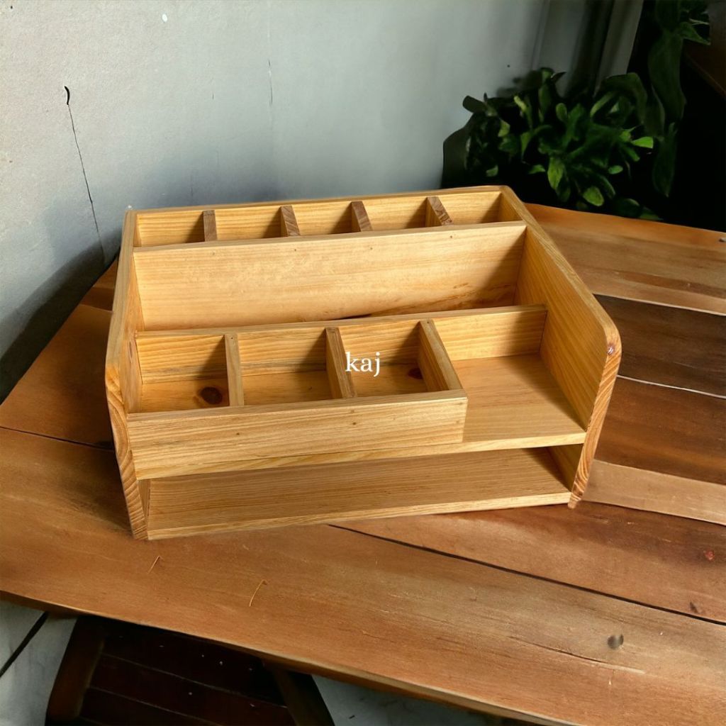 Jual Desk Organizer Pinus / Storage Box Pinus / Storage Sekat Pinus ...