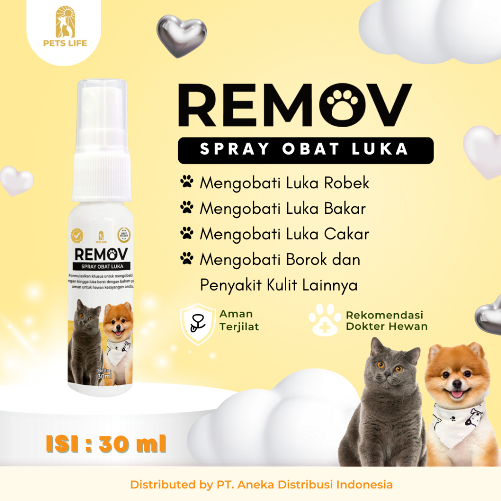 Jual REMOV Spray Obat Luka Untuk Hewan Peliharaan obat luka kucing ...