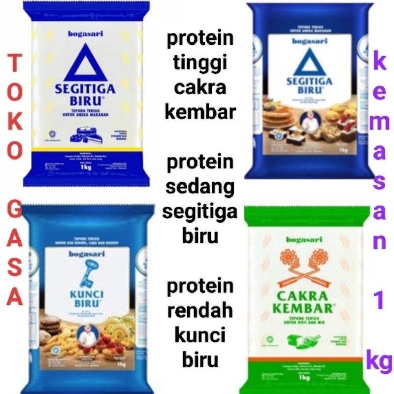 Jual tepung terigu bogasari kunci biru premium - segitiga biru - Cakra ...