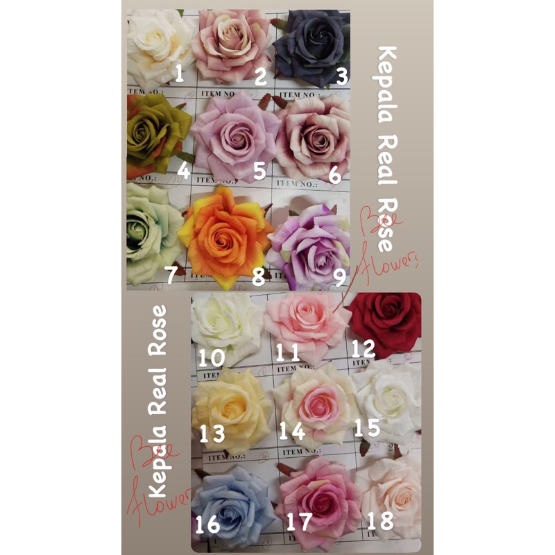 Jual READY STOCK !!! Kepala bunga Real rose artificial -/+8cm isi 30pcs ...