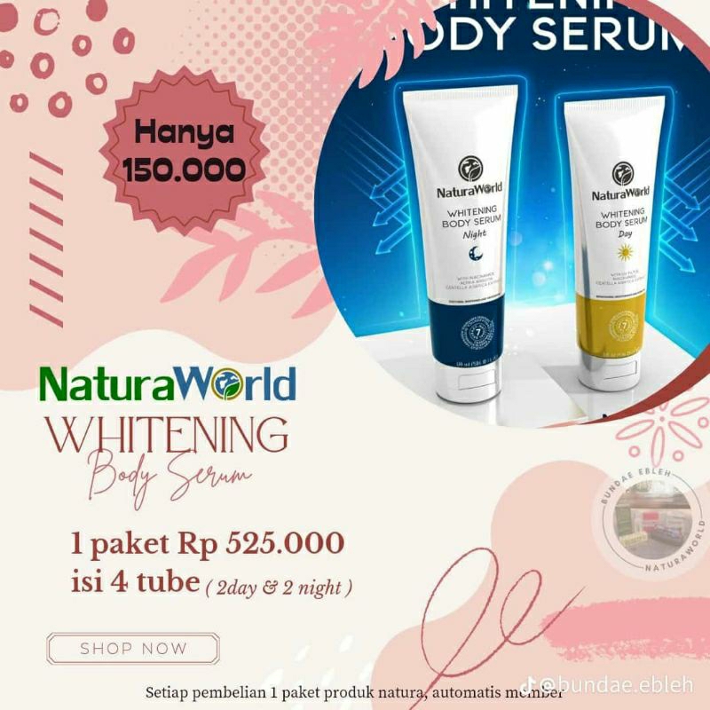 Jual paket natura world whitening body serum | Shopee Indonesia