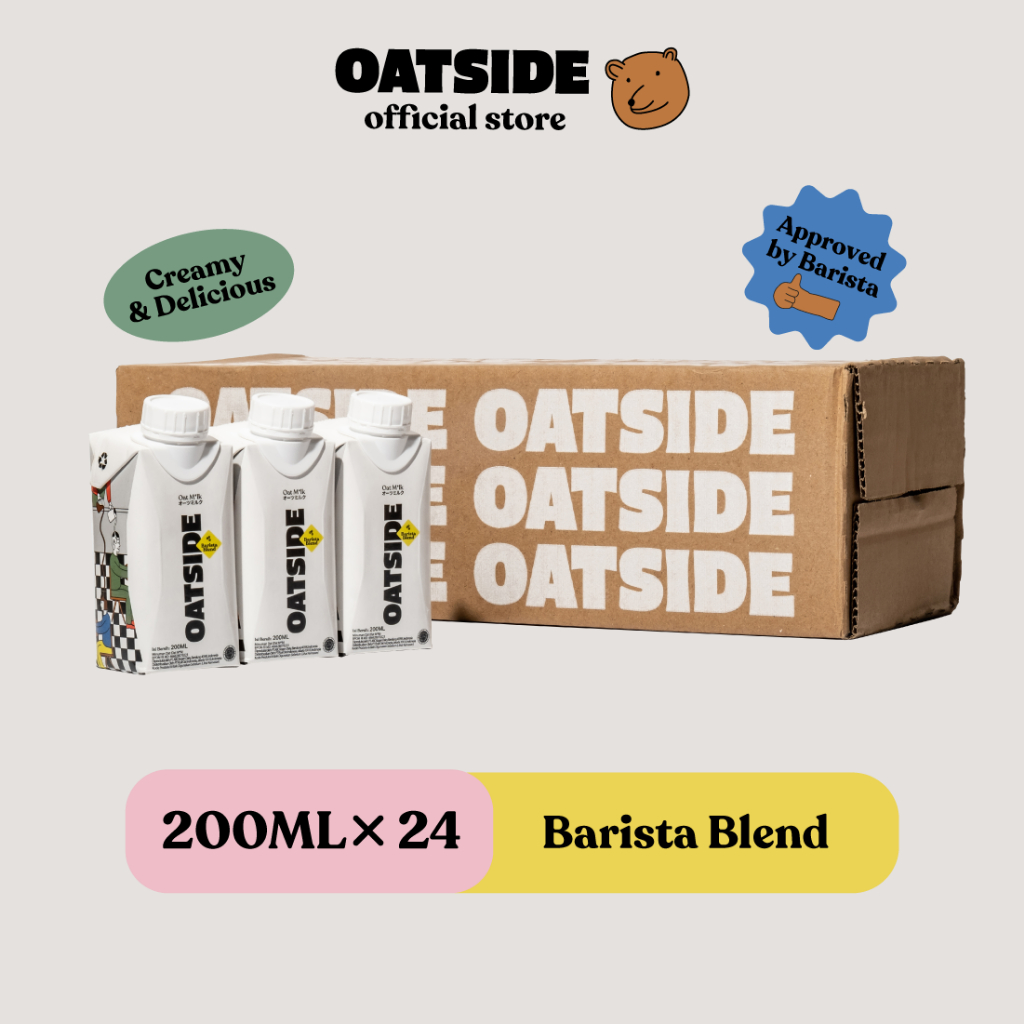Jual OATSIDE Mini Cap Oat Milk Barista Blend 200ml (24 pcs) (Kemasan ...