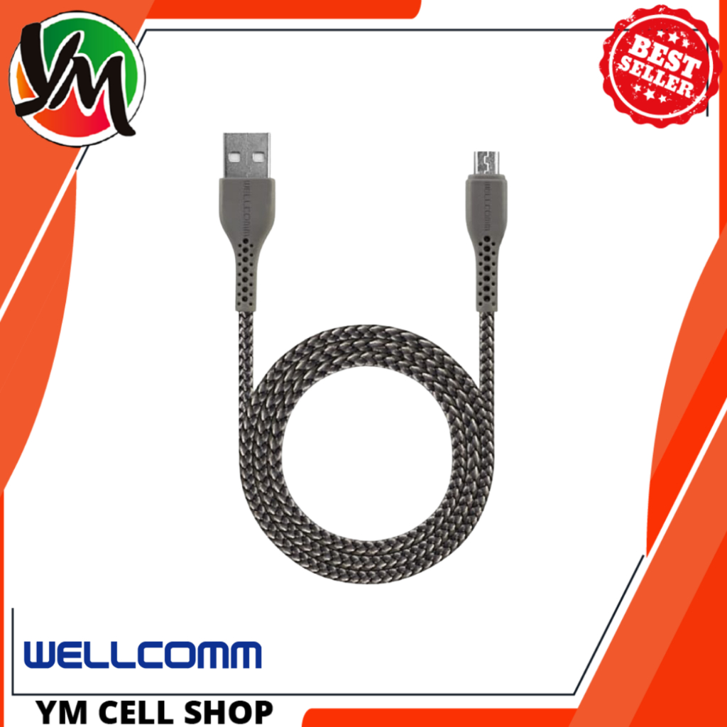 Jual KABEL DATA WELLCOMM TOPLES 2M NYLON MICRO USB | Shopee Indonesia