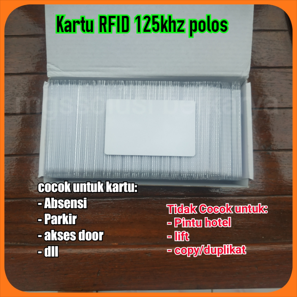 Jual MGSSB - Kartu RFID 125 Khz Tipis POLOS (Per BOX) / RFID CARD ...