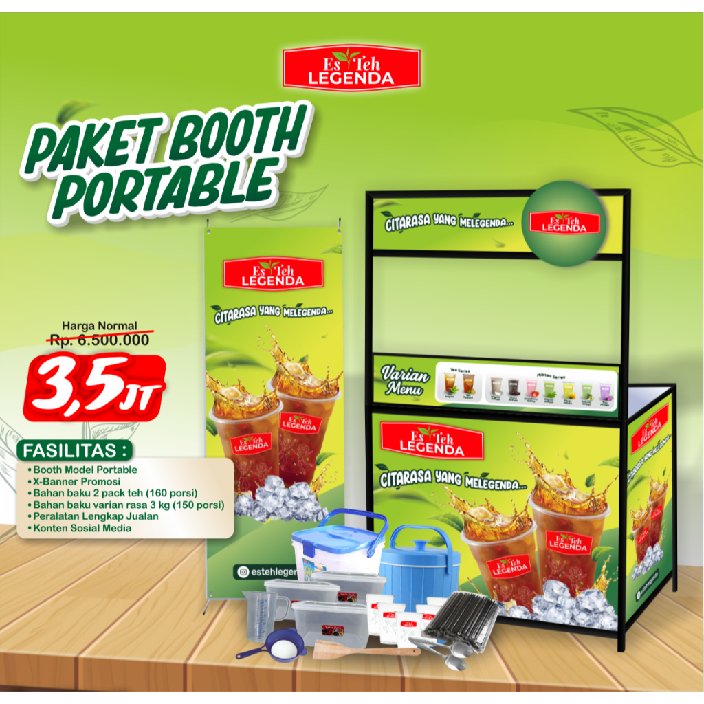 Jual PAKET KEMITRAAN ES TEH LEGENDA BOOTH PORTABLE / PAKET BISNIS ...