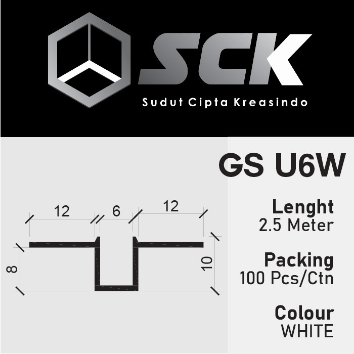 Jual U Channel / Tali Air / Groove Joint / PVC SCK GS U6 W (2.5M) | Shopee Indonesia