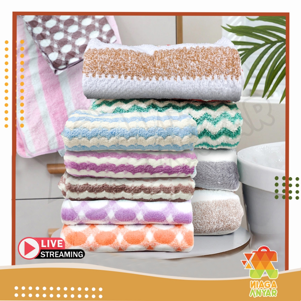 Jual NA Handuk Mandi Microfiber Dewasa / Handuk Motif Zigzag Salur ...
