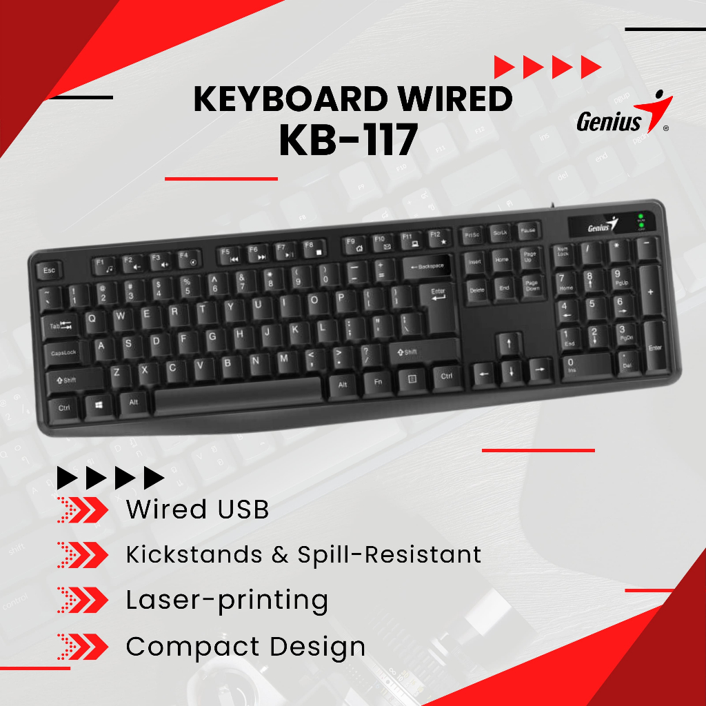 Jual Keyboard Genius 117 USB Genius KB 117 Keyboard murah Genius 117 ...
