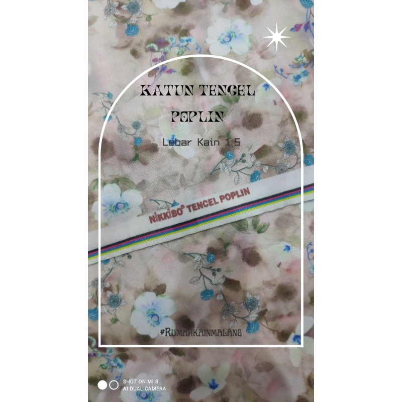 Jual KAIN KATUN TENCEL POPLIN || MOTIF BUNGA || NIKKIBO || ORIGINAL ...