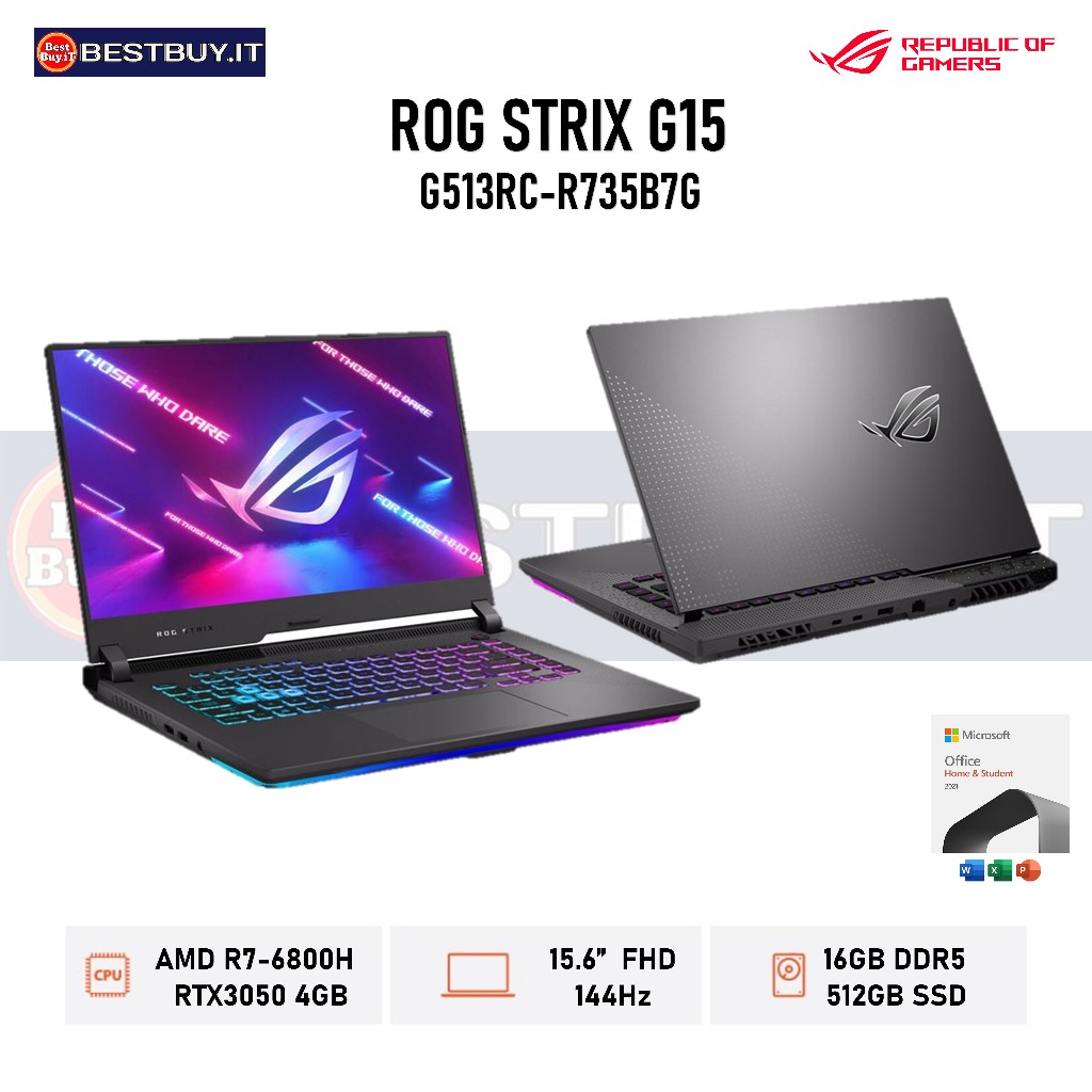 Jual ASUS ROG STRIX G15 G513RC R735B7G R7-6800H 16GB 512GB RTX3050 ...