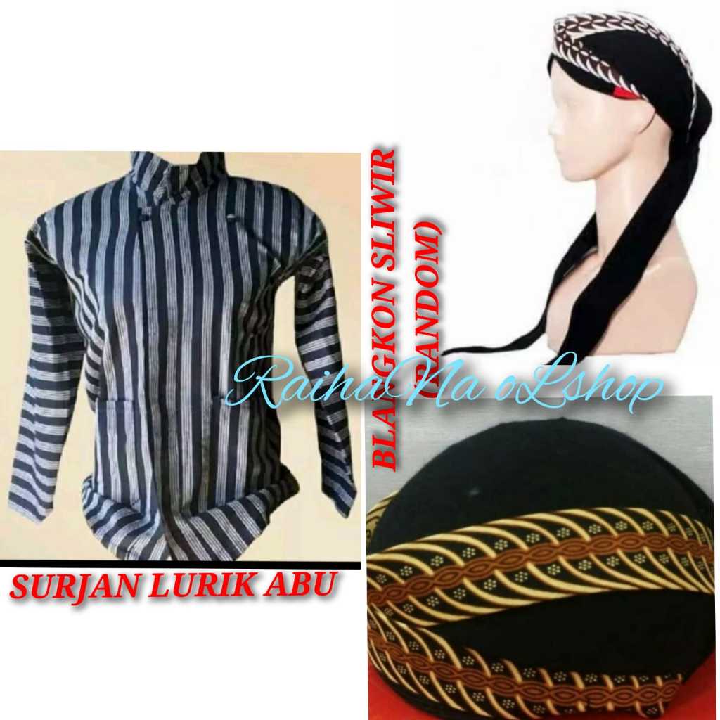 Jual BAJU JAWA LAKI | SURJAN LURIK ABU + BLANGKON SLIWIR | SETELAN PAKAIAN TRADISIONAL PRIA ...