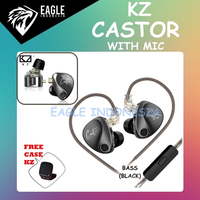 Jual KZ CASTOR Dual Dynamic Driver Metal In Ear Earphone - with MIC ...