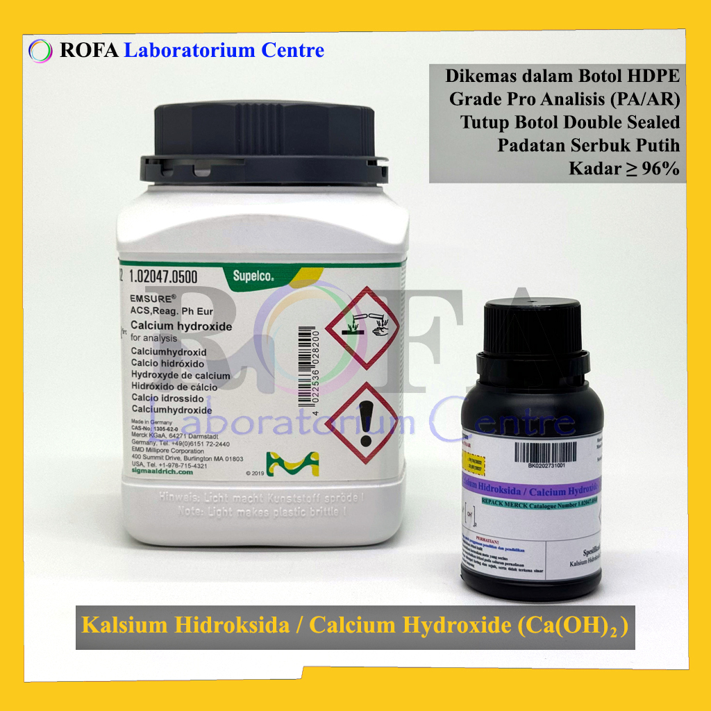 Jual Kalsium Hidroksida / Calcium Hydroxide / Ca(OH)2 Pro Analisis ...