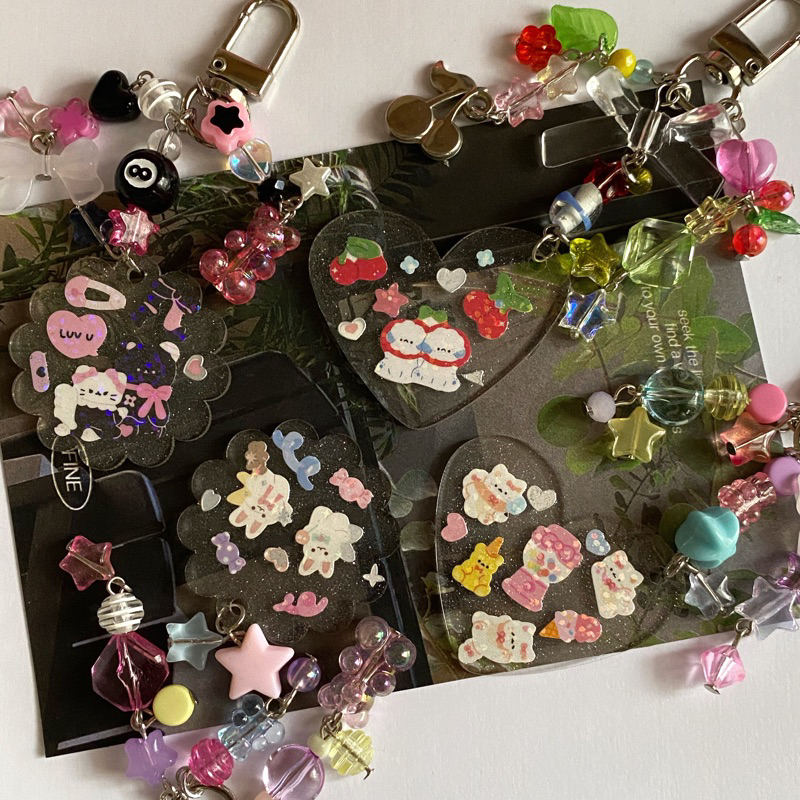 Jual Cute acrylic keychains | Beads Keychains| gantungan kunci| manik ...
