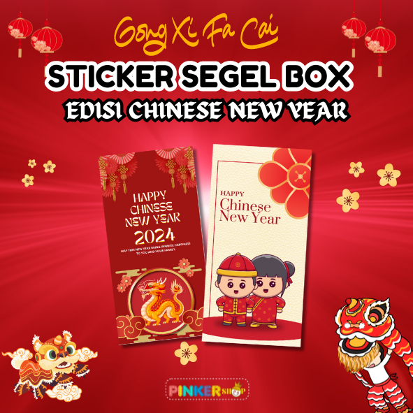 Jual Sticker Segel Box Edisi Imlek CNY 2024 Persegi Panjang Hampers ...