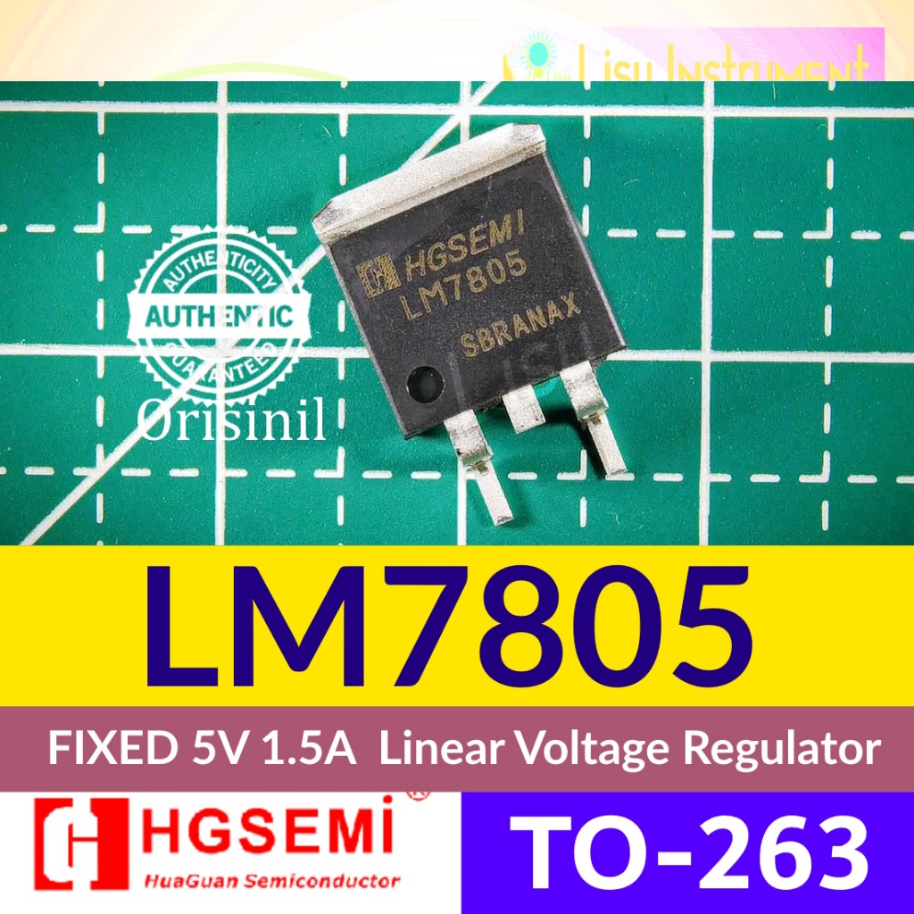 Jual LM7805 FIXED 5V 1.5A Linear Voltage Regulator LDO TO-263 HGSemi DDPAK ORIGINAL | Shopee ...