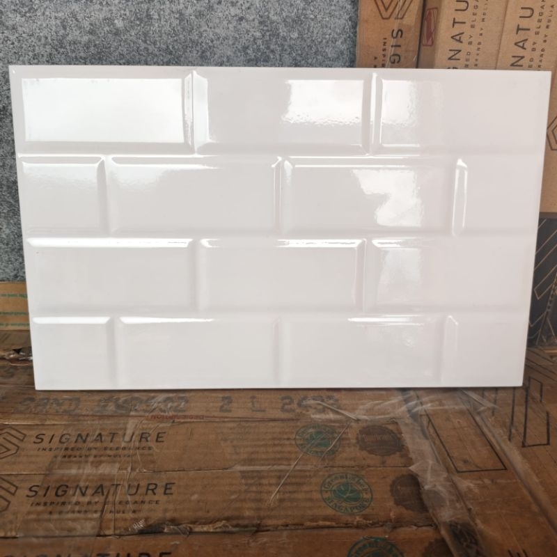 Jual Keramik dinding 25x40 BATA GLOSSY BEVEL PUTIH - CORAK MARMER ABU HITAM TIMBUL | Shopee ...