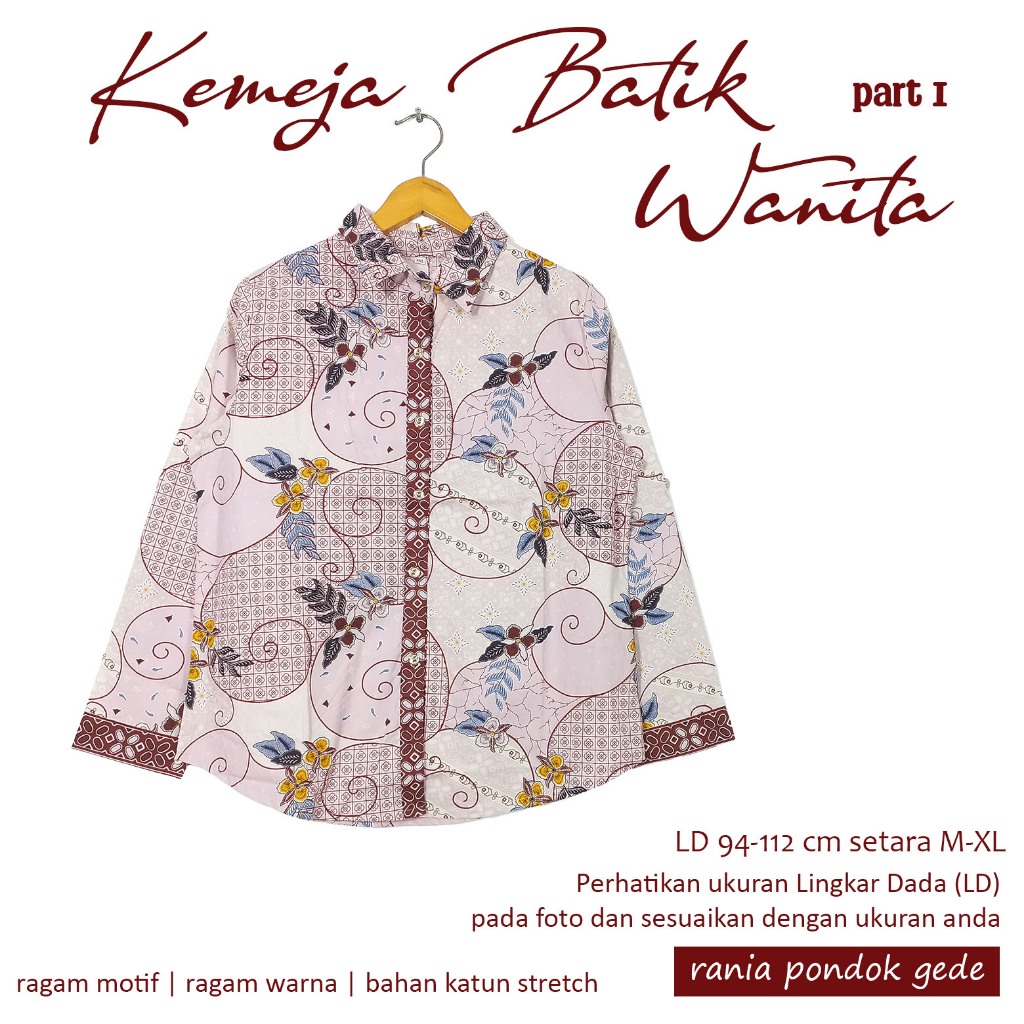 Jual Kemeja batik wanita katun stretch modis lucu keren part I | Shopee ...
