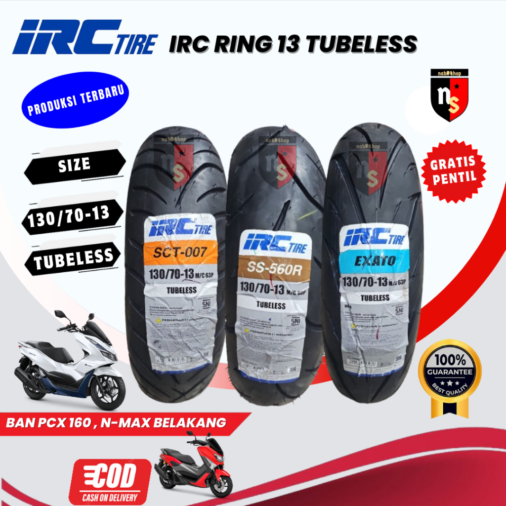 Jual BAN PCX 160 New BELAKANG 130/70 - 13 IRC SCT-007 SIZE STANDART - TUBELESS Free Pentil ...