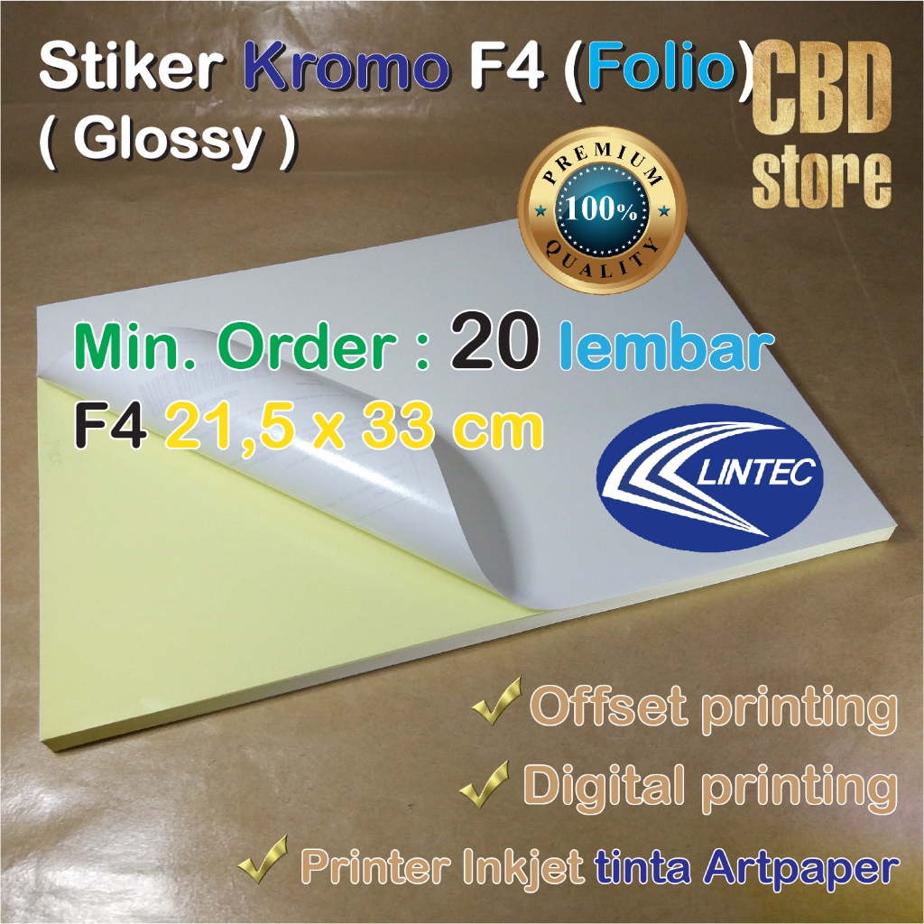 Jual Stiker CROMO Folio Stiker CHROMO F4 Folio Stiker KROMO Glossy ...
