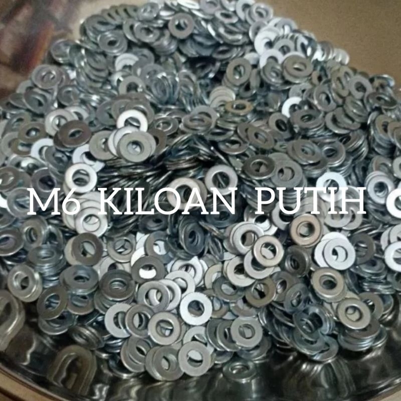 Jual RING PLATE M6 KILOAN RING PLATE M6 PUTIH ( BAUT kunci 10 ) isi ...