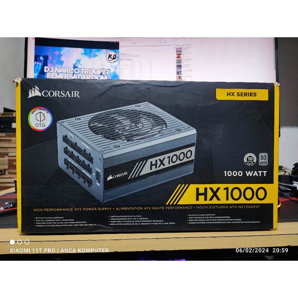 Jual Power Supply Corsair HX1000 - 1000W Platinum | Shopee Indonesia