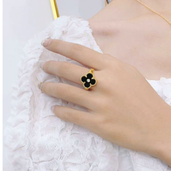 Jual Cincin Bunga Kloper Gerigi Bahan Titanium Anti Luntur Dan Karat ...