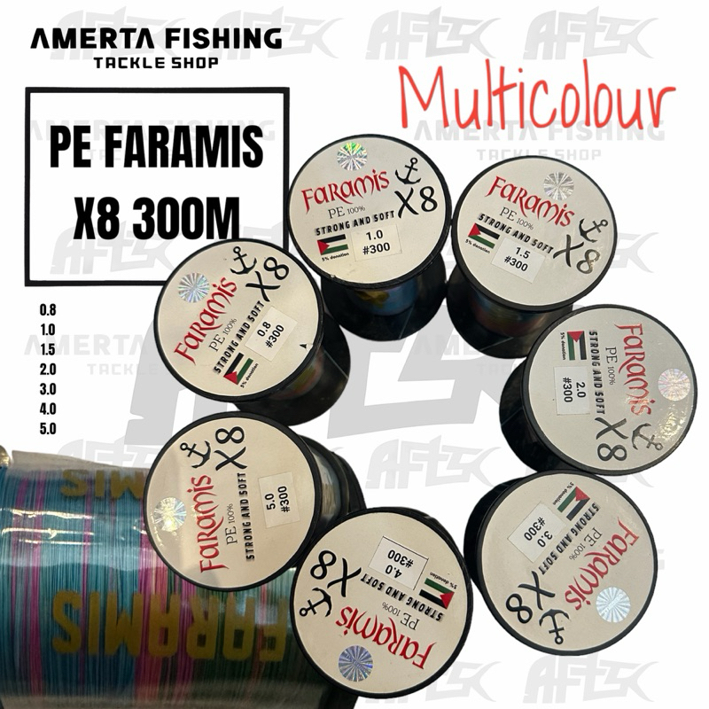 Jual SENAR PANCING / PE BRAID FARAMIS X8 300M MULTICOLOUR | Shopee ...