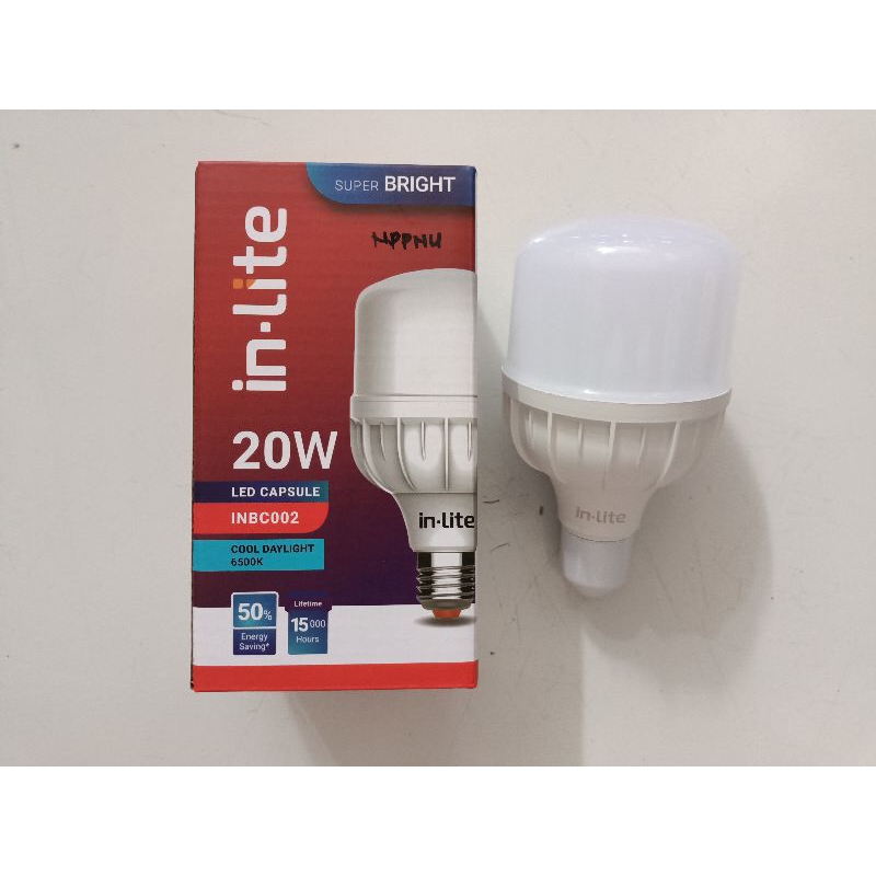 Jual Bohlam Lampu Led Capsule In-Lite 20 Watt / Led Tabung Kapsul INLITE 20w INBC002 Putih 6500K ...