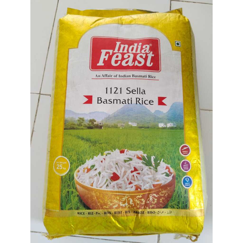 Jual Beras Basmati India Feast 1121 Sella, Premium Rice (25kg) | Shopee ...