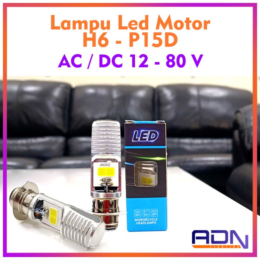 Jual LED Lampu utama MOTOR H6 P15D 2 sisi AC DC bebek matic 12-80V ADN Official | Shopee Indonesia