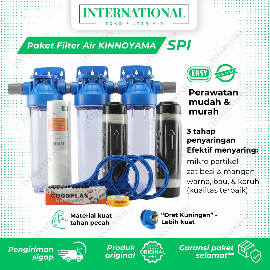 Jual Paket Filter Penjernih Air Toren Kuning 3 tahap / Saringan Filter ...