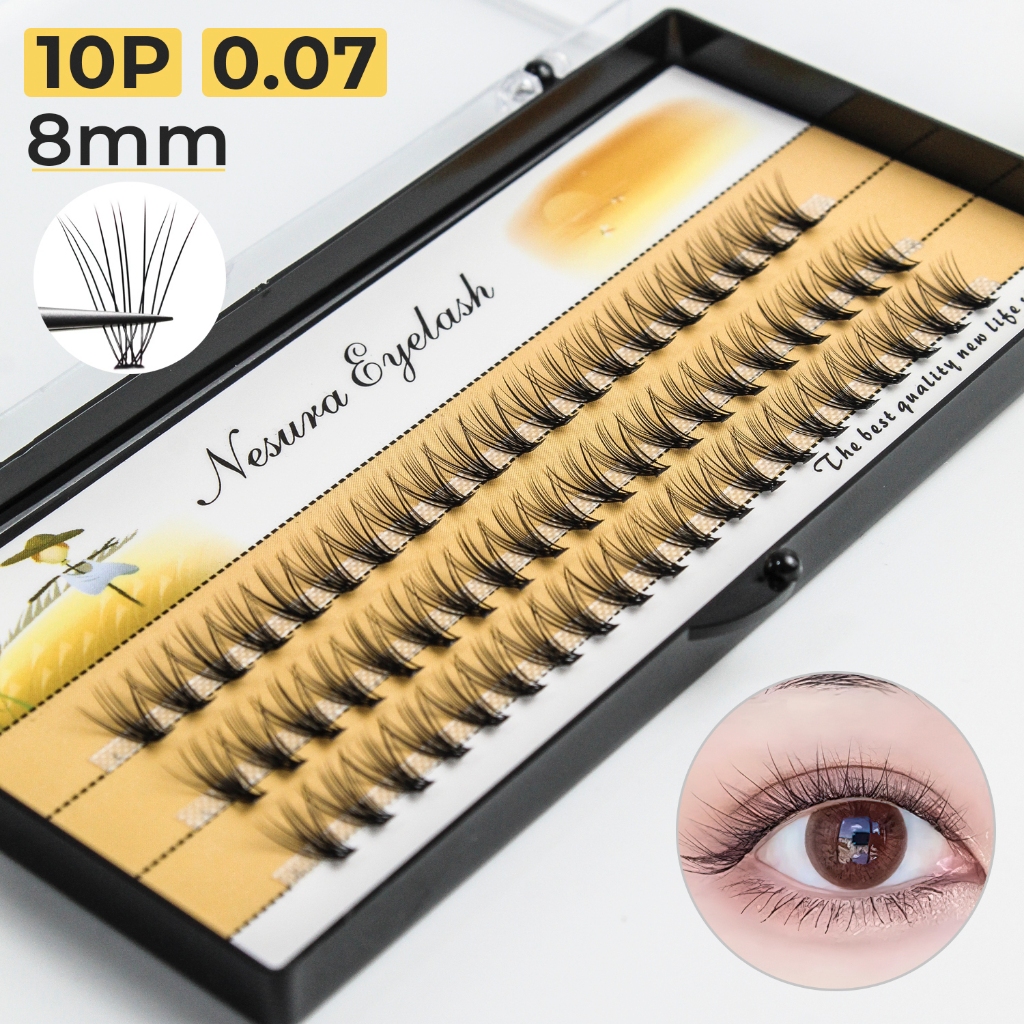 Jual NESURA Bulu Mata Palsu Individual KNOT Single 10D 0.07 Russian ...