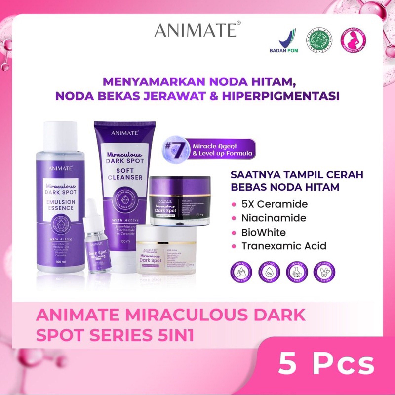 Jual Animate 5 in 1 Miraculous Dark Spot Series | Shopee Indonesia