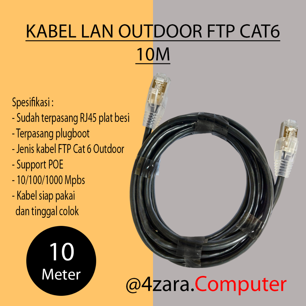 Jual Kabel LAN 10M CAT6 SPECTRA STP FTP 10Meter Outdoor Cat 6 10 Meter | Shopee Indonesia