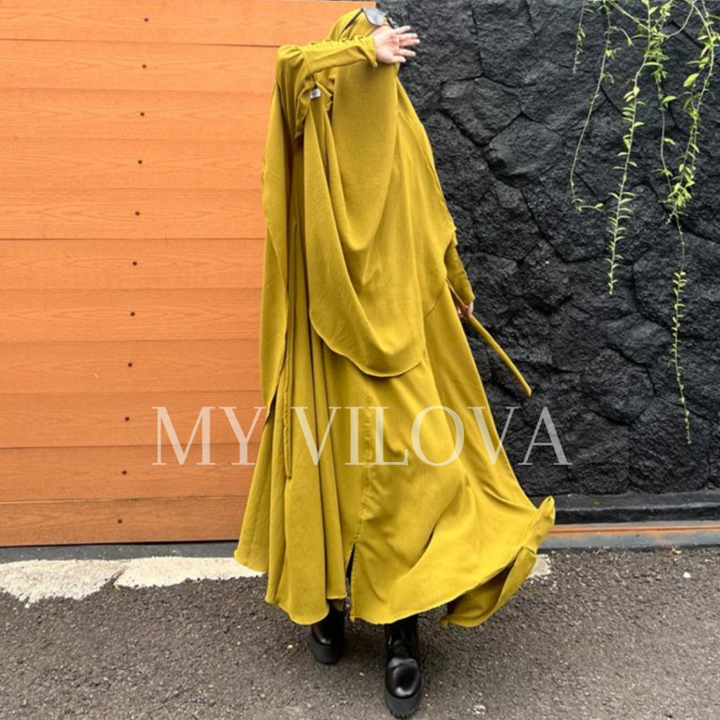 Jual MY VILOVA (ABAYA+ FRENCH KHIMAR) Khala Abaya Syari Set ...