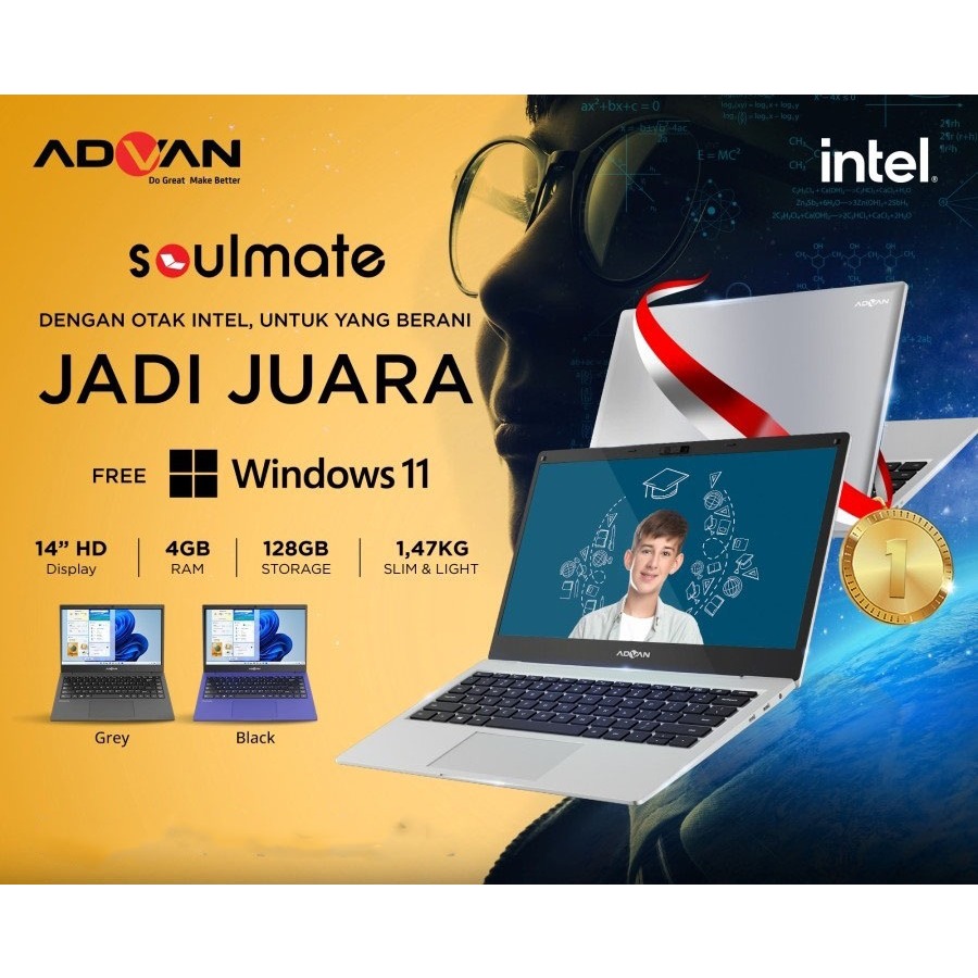 Jual ADVAN Laptop Notebook Soulmate 14 inch RAM 4/128GB emmc - WINDOWS ...
