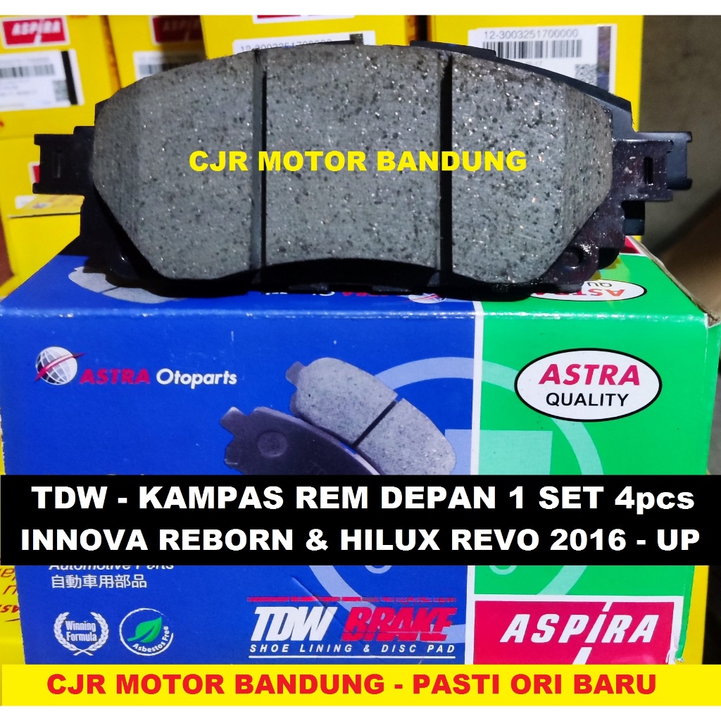 Jual TDW Kampas Rem Depan Brake Pad Mobil INNOVA REBORN HILUX REVO 2016 UP | Shopee Indonesia